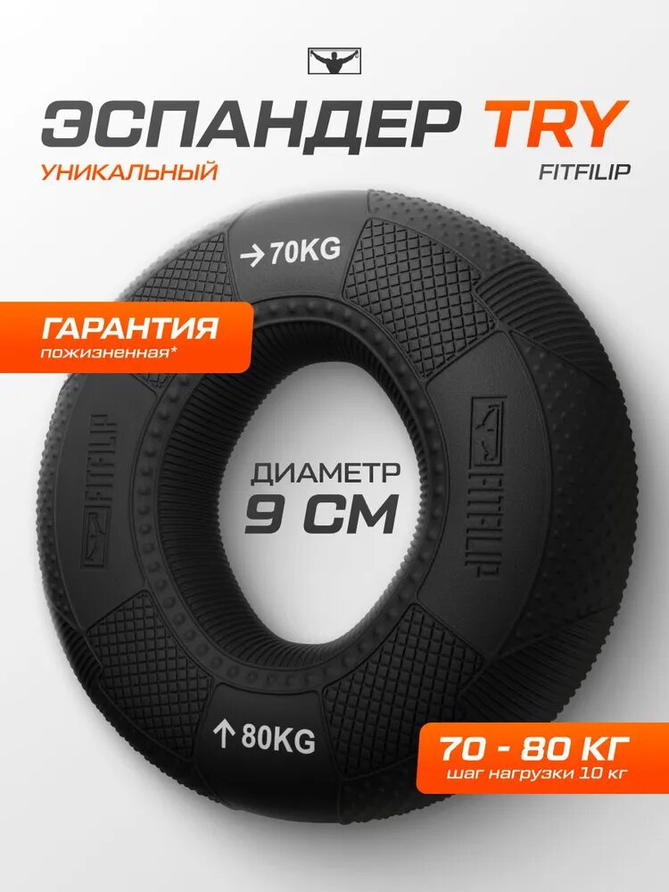 Эспандер кистевой TRY, нагрузка 70-80 кг, двойной