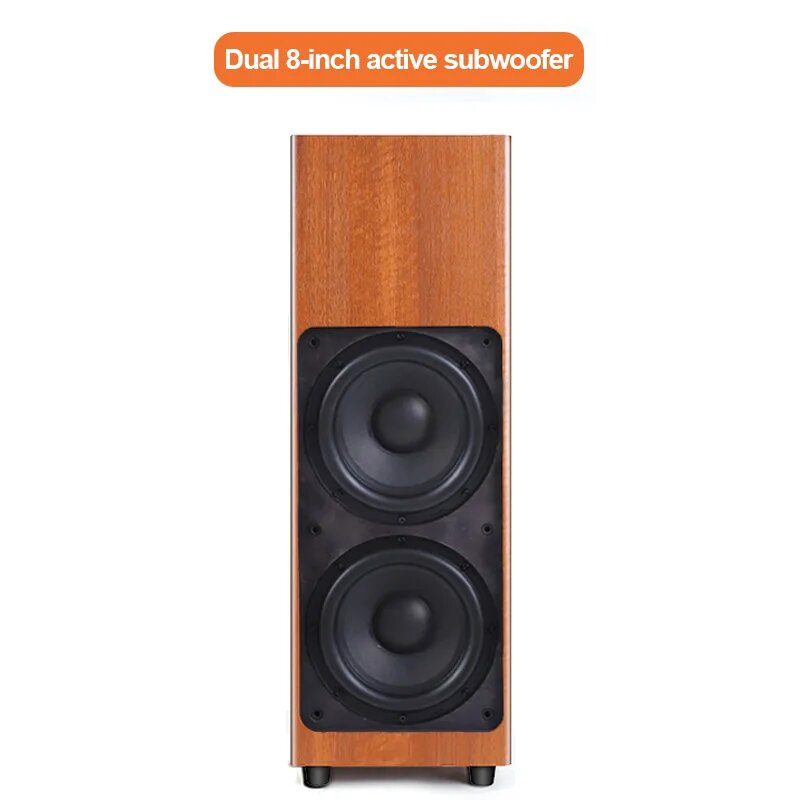Двойная 8-дюймовая HiFi-колонка Деревянный активный/пассивный сабвуфер Аудиосистема домашнего кинотеатра Мощная звуковая коробка Энтузиаст домашнего кинотеатра