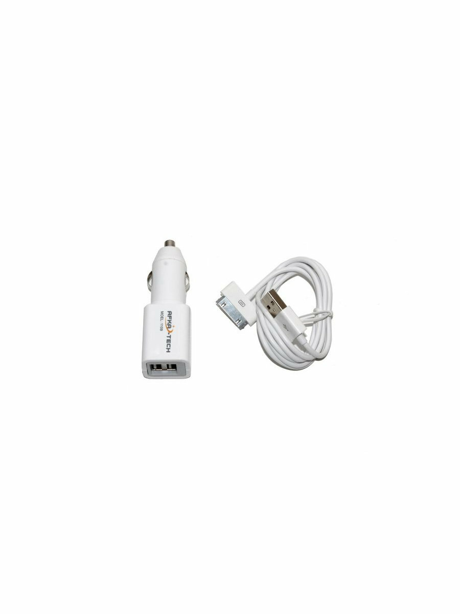Зарядное устройство совместимое с iPhone 4 штекер прикуривателя 2USB(G) шнур питания