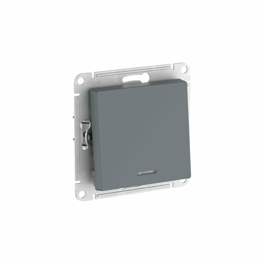 1-клавишный выключатель с подсветкой Systeme Electric ATLASDESIGN, сх.1а, 10АХ, мех, быстрозажимные клеммы, грифель ATN000713S