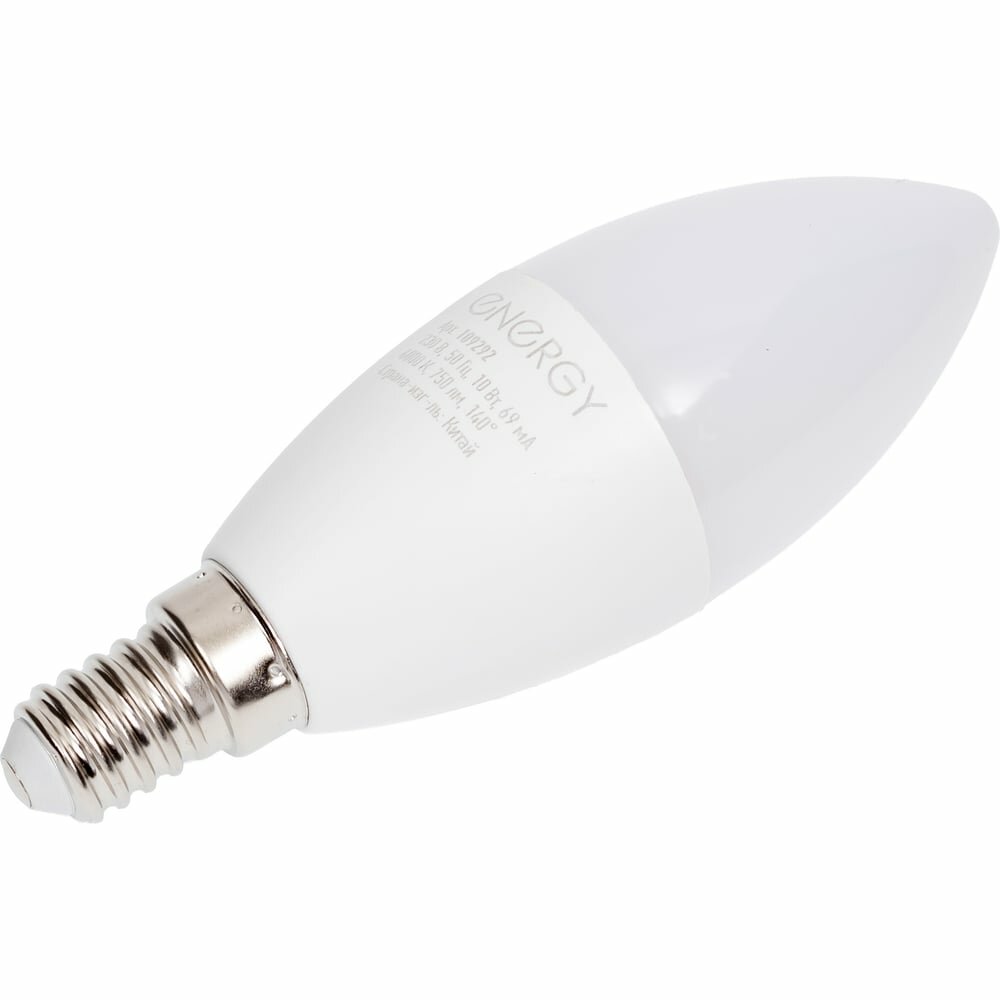 Лампа светодиодная Energy LED С37-10-E14-4000 109292 — фото 1