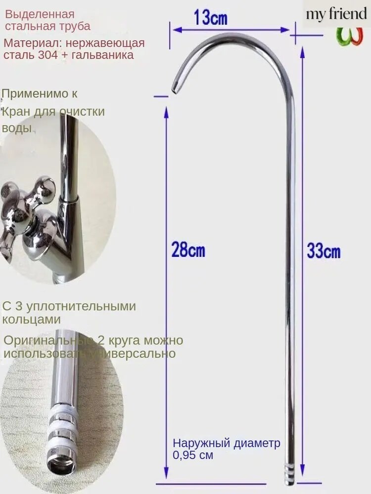 Излив смесителя, универсальность 33,00 12,80 0,95см