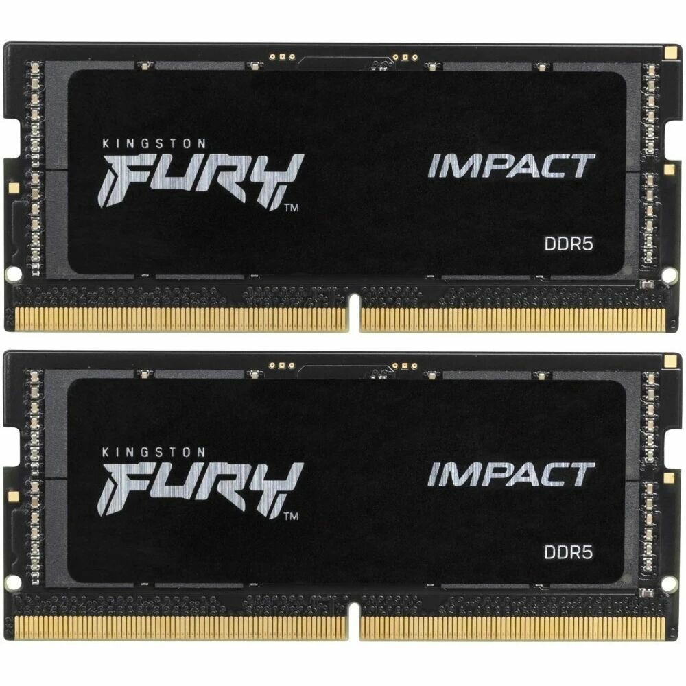 Оперативная память Kingston Fury Impact, DDR5, 64Gb (2x32Gb), 5600MHz, CL40, SO-DIMM