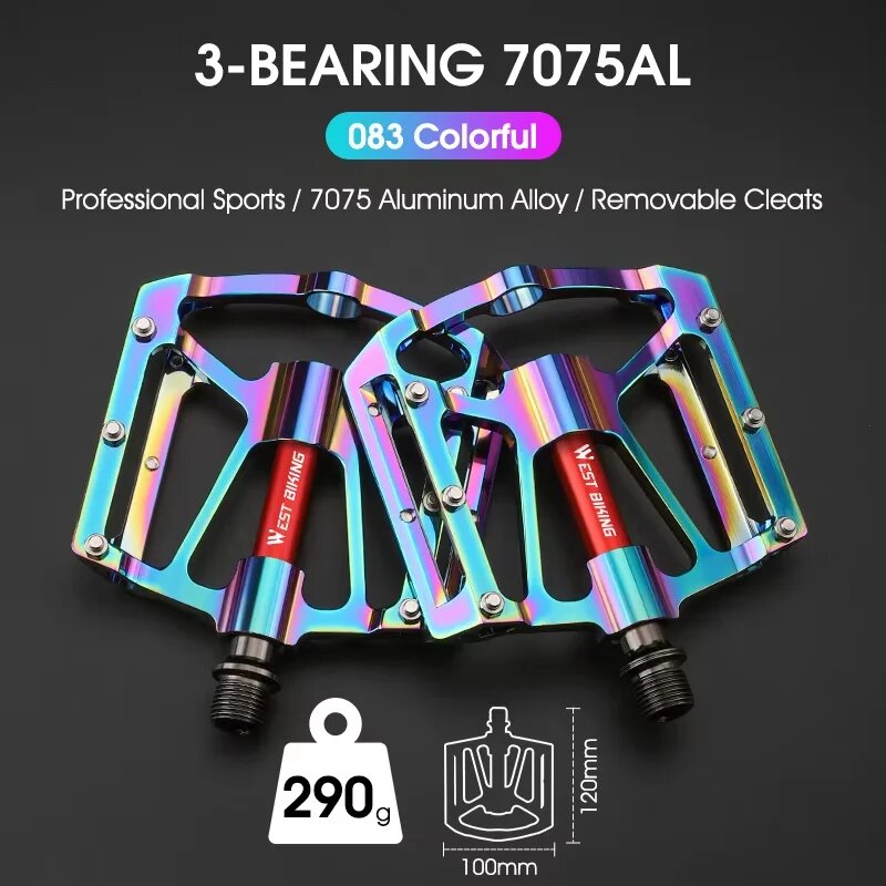 Велосипедные педали West Biking 3 подшипника синие 083 Colorful