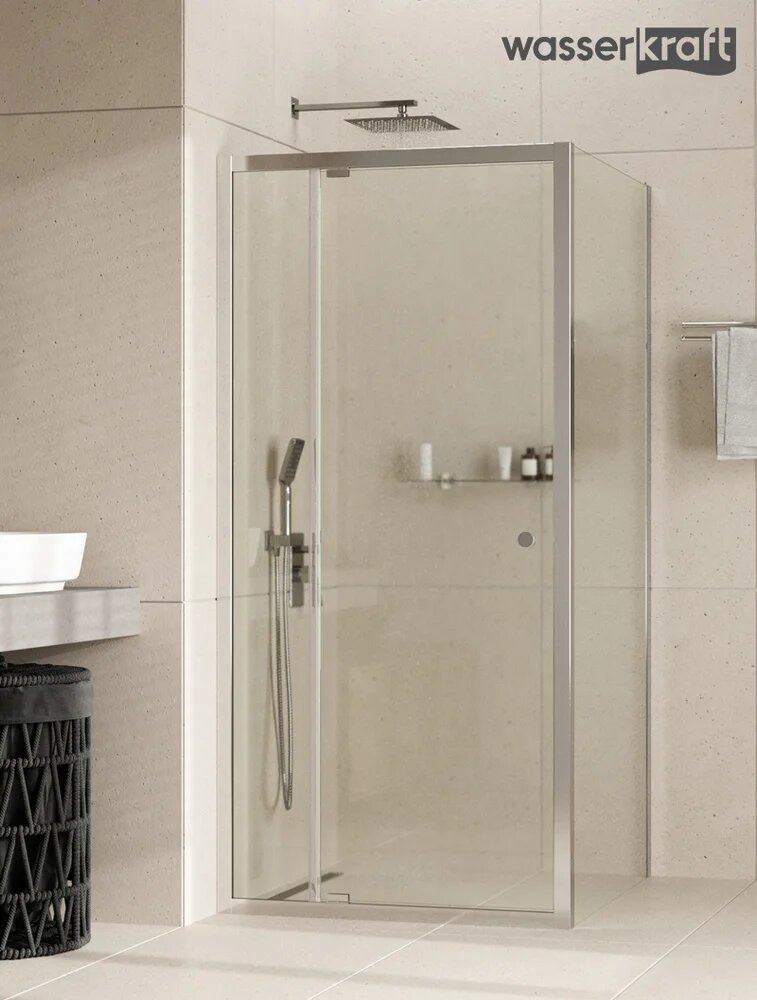 Душевой уголок Wasserkraft Aula 11P19 без поддона, стеклянный, 100x100, с распашными дверями, прямоугольный, немецкий