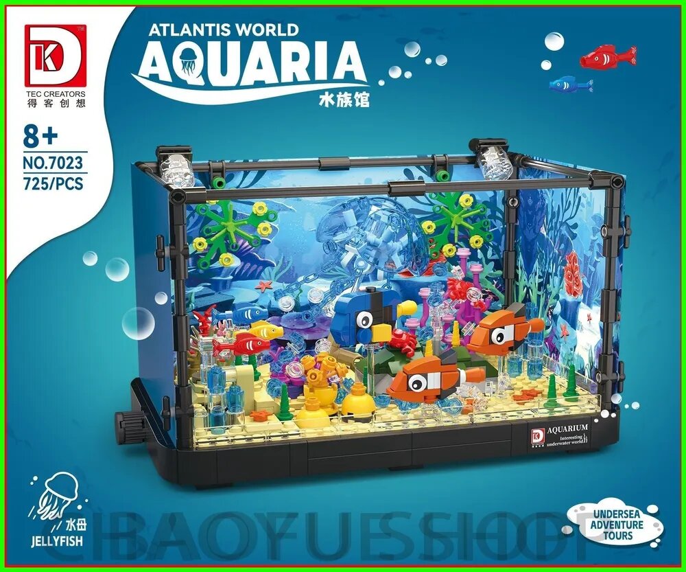 Конструктор TEC CREATORS Aquaria DK7023, 725 деталей, для детей от 8 лет, набор для сборки аквариума