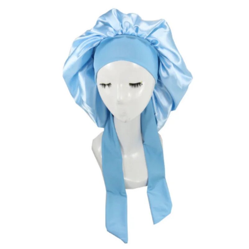 Шелковая шапочка для сна RPXBGUCKARHG Light blue