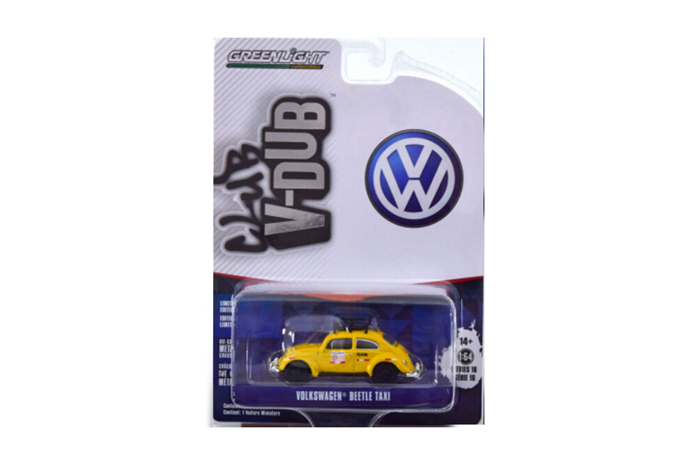 Модель коллекционная GREENLIGHT Vw volkswagen beetle с багажником (такси лимы перу) 1980 yellow (длина модели 6-10 см)