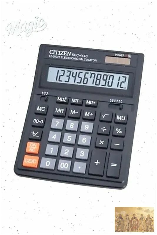 Настольный калькулятор Citizen 12-разрядный черный SDC-444S. Профессиональный инструмент для бухгалтерии, офиса и дома. Удобный дизайн, высококачественные кнопки, большой четкий дисплей и ст