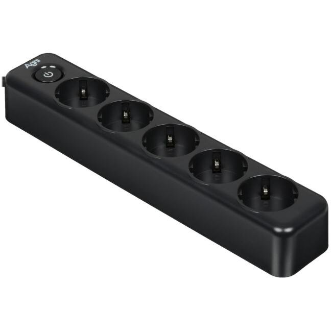 Сетевой фильтр AGNI TP-FD5E, 2м, черный [tp-fd5e-2m-black]