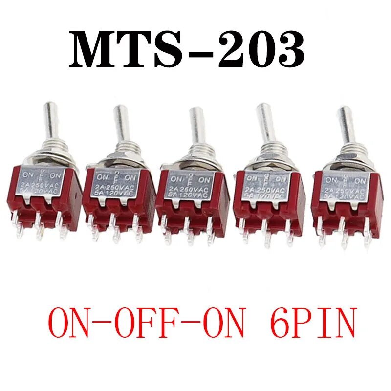 Миниатюрные переключатели MTS, пластиковые, 5 шт. MTS-203