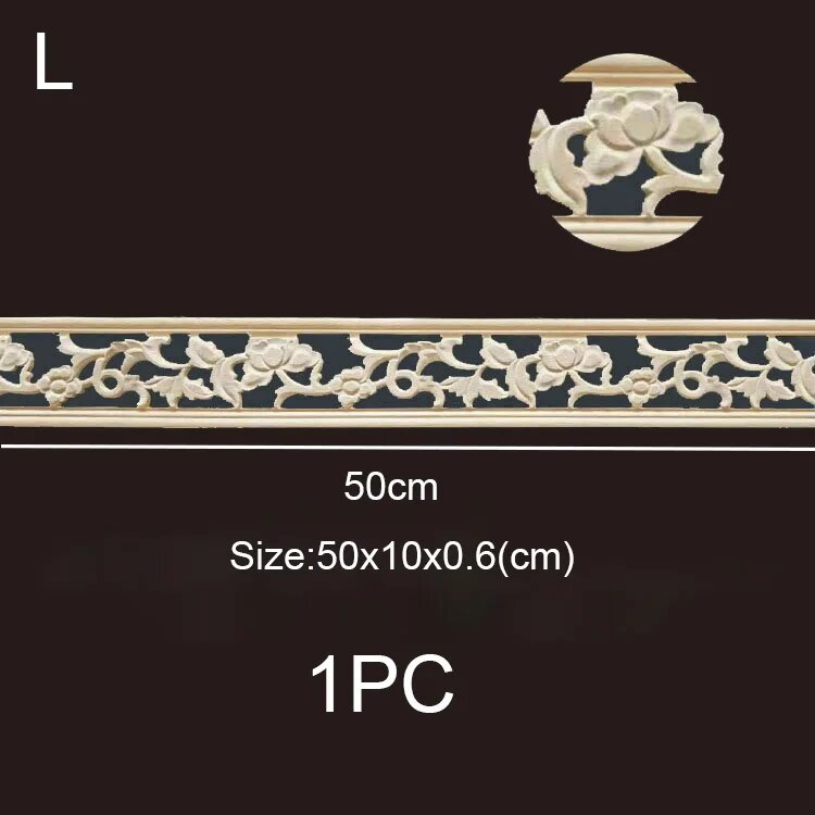 Деревянные цветочные аппликации для стен L-10cmx1Pc