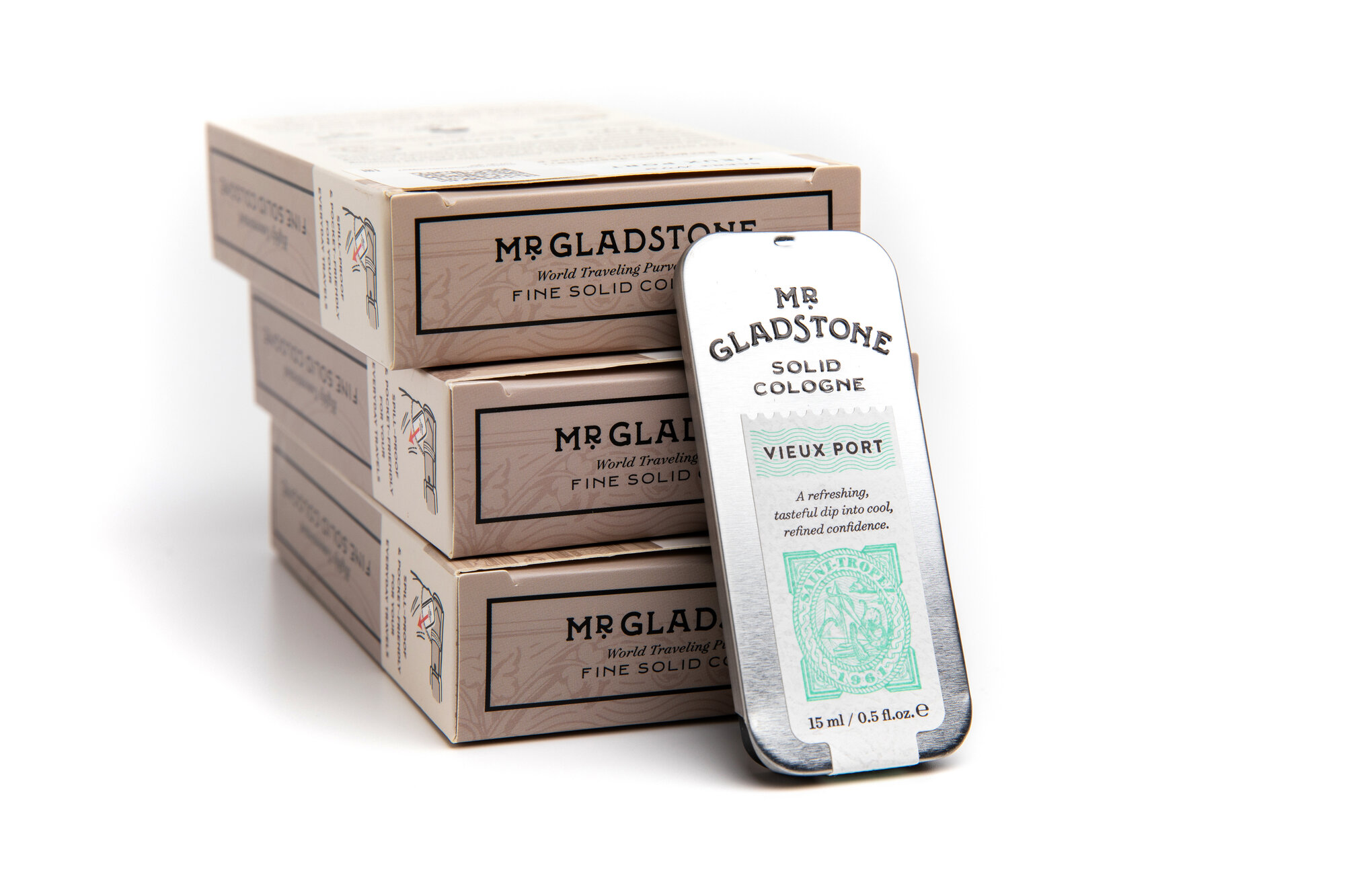 Одеколон мужской Mr. Gladstone Vieux Port, твердый, 15мл, Rockwell Razors