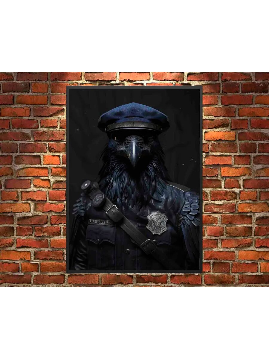 Ворон-птица-полицейский 1, Плакат 30x42см