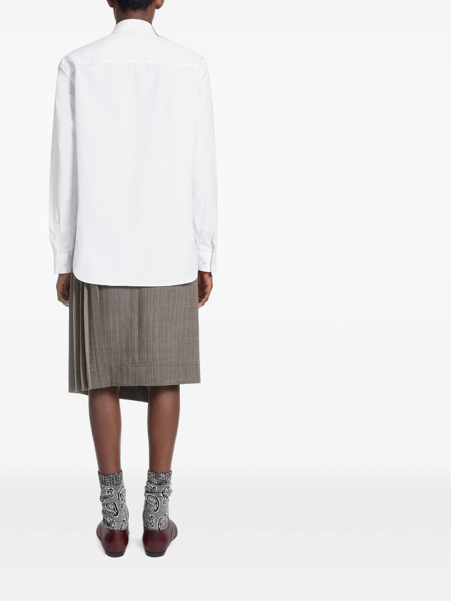 Рубашка Dries Van Noten, размер 44, бежевый/белый — фото 1