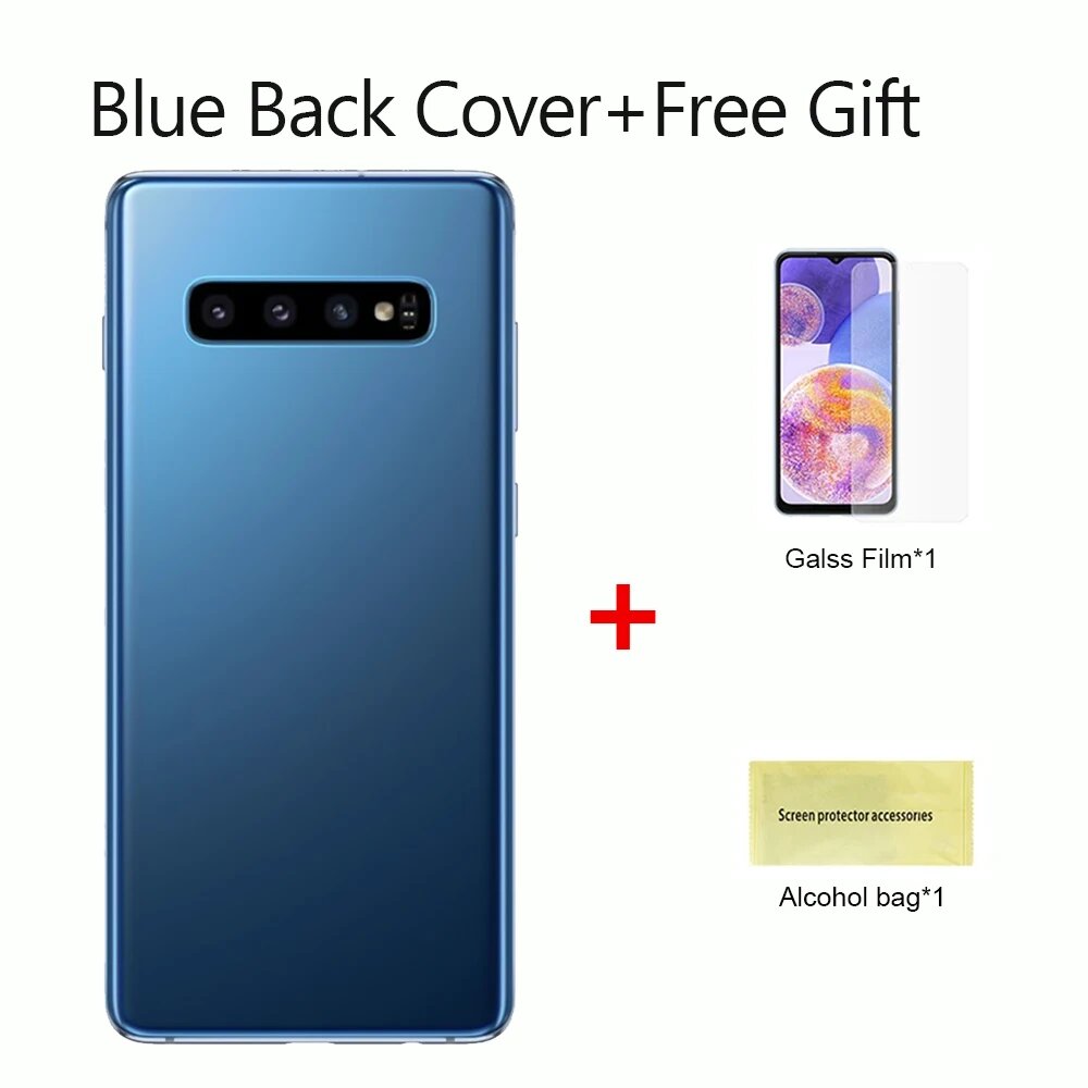 Задняя крышка/панель (стекло) для Samsung Galaxy S10/S10+ (корпус, дверца, линза Синий, For S10 Blue