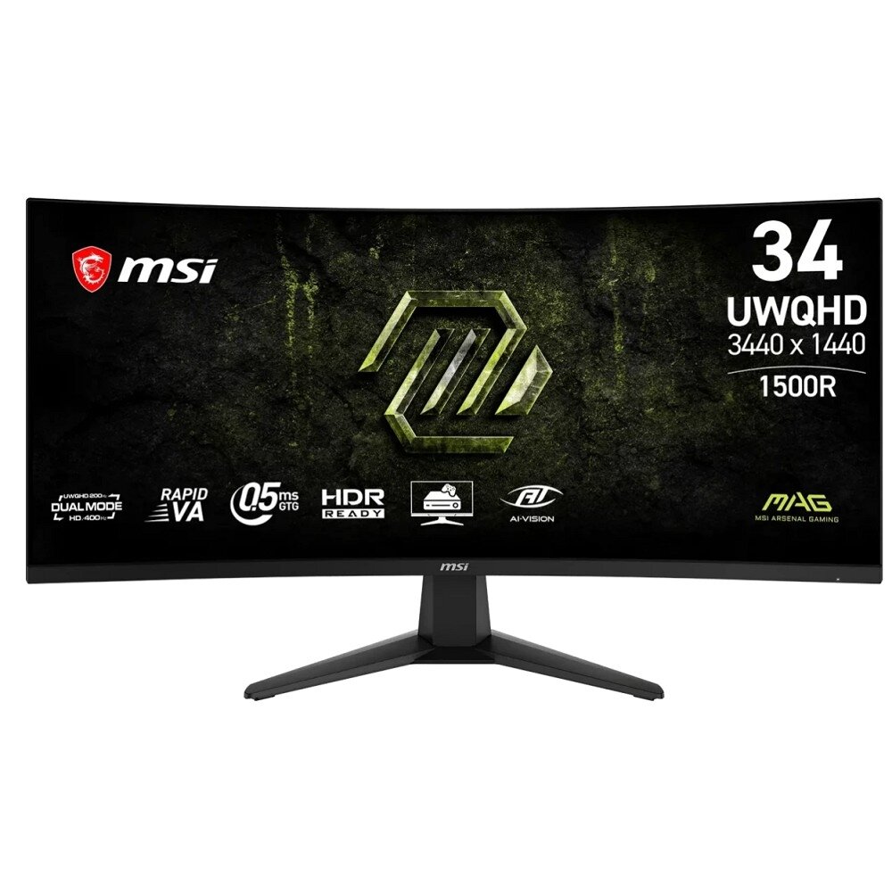 Монитор MSI MAG 34" 346CQDF E20 VA Curved 3440x1440 200Hz (HD : 400Hz) 0,5ms 300cd 2xHDMI DisplayPort Tilt Internal Vesa