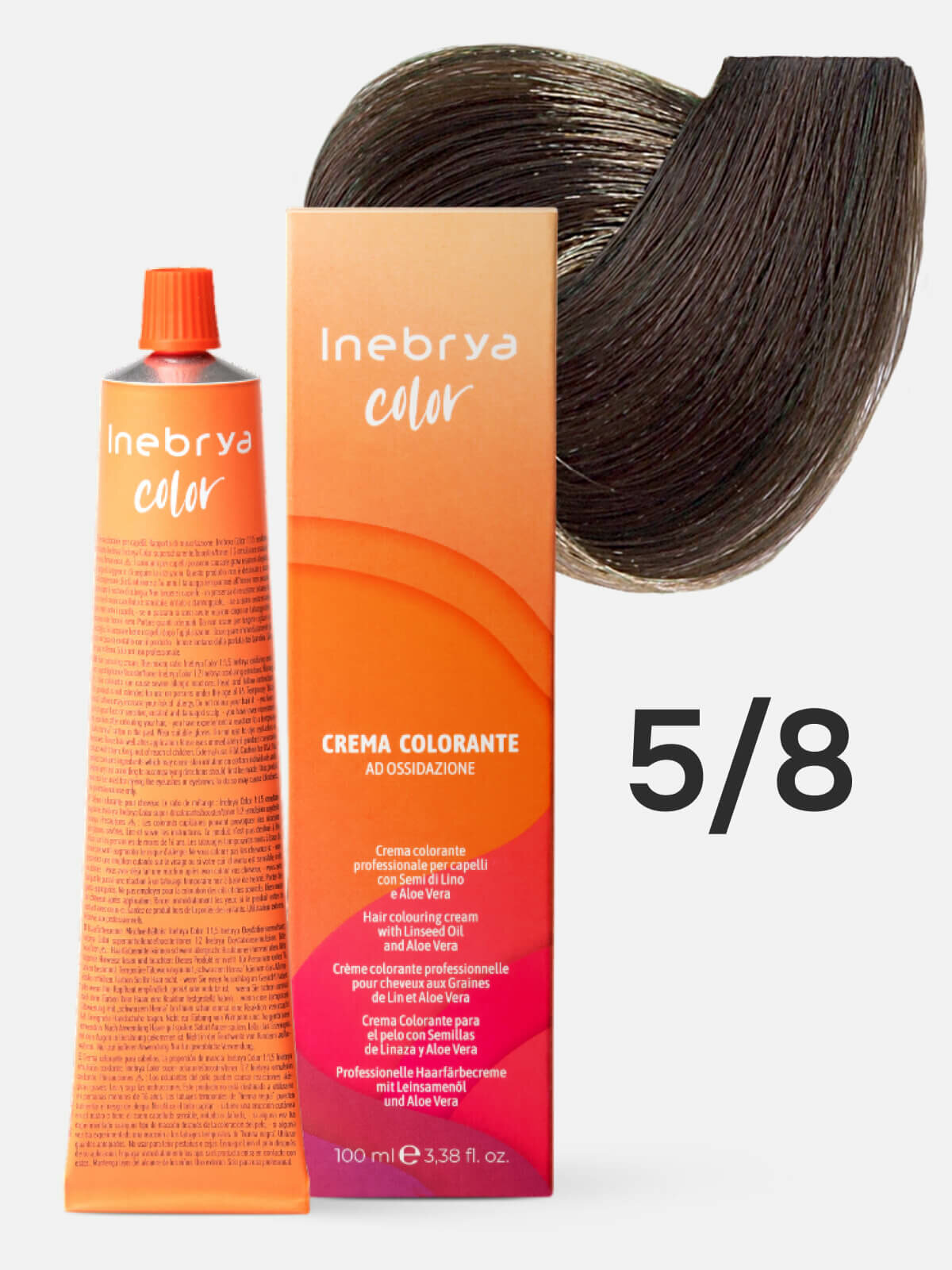 Крем - краска для волос профессиональная Inebrya Color Professional 5/8 Светлый каштановый Жемчужный, 100 мл