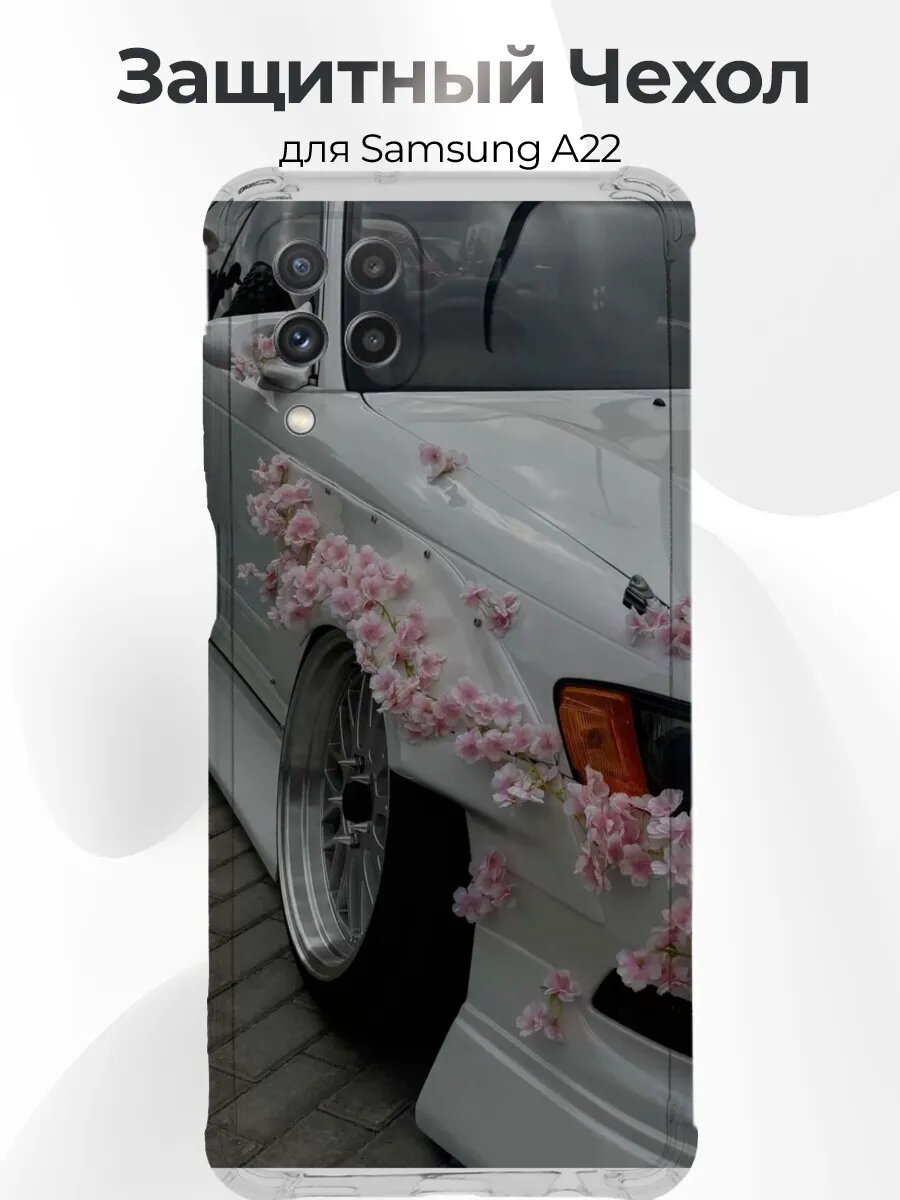 Samsung A22 белая Silvia S13 с сакурой