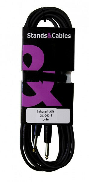 Кабель инструментальный STANDS & CABLES GC-003-5 Jack-Jack,5 м. позолоченные разъёмы