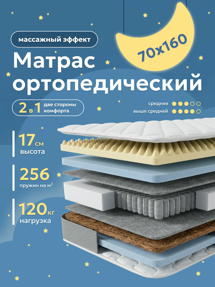 Матрас ортопедический 160х70 с массажным эффектом