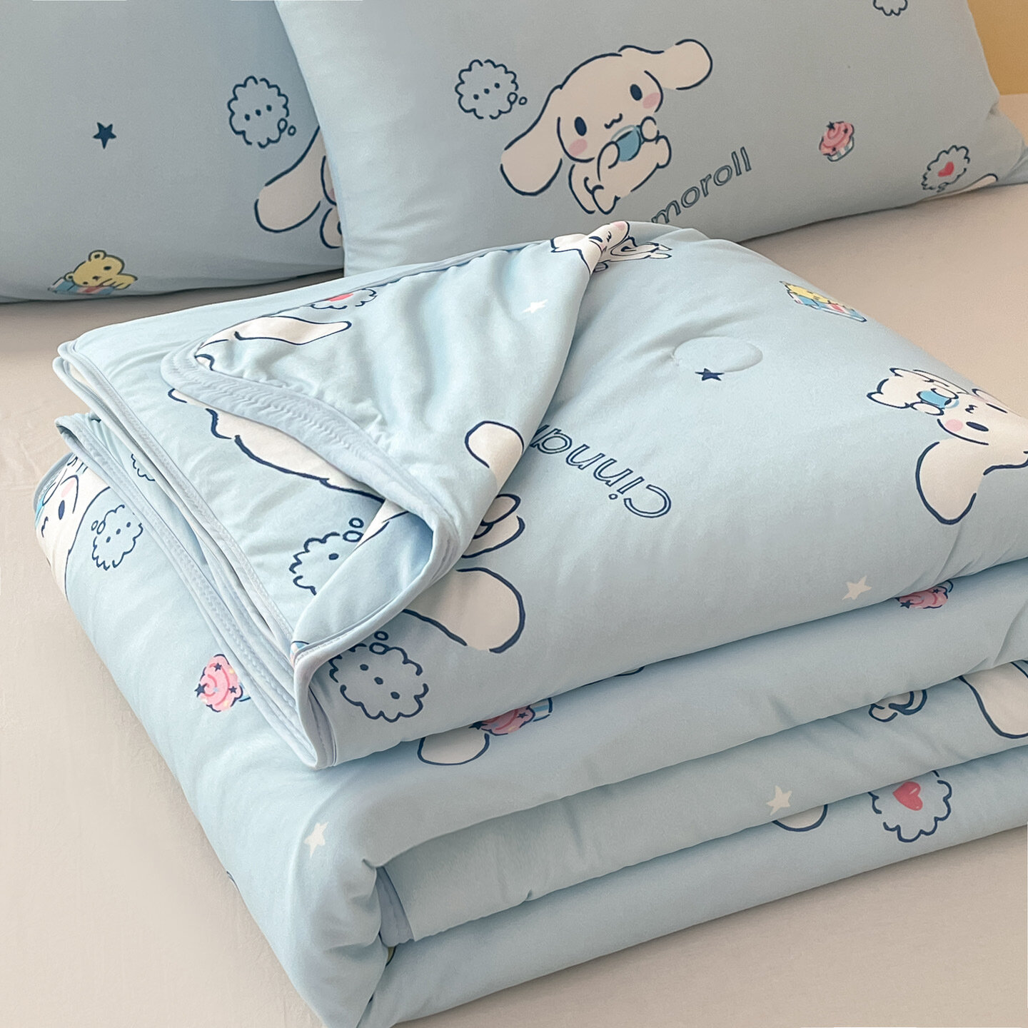 Летнее одеяло Sanrio из ледяной ткани 120x150 см, машинная стирка, прохладное постельное белье для детей, Десерт С