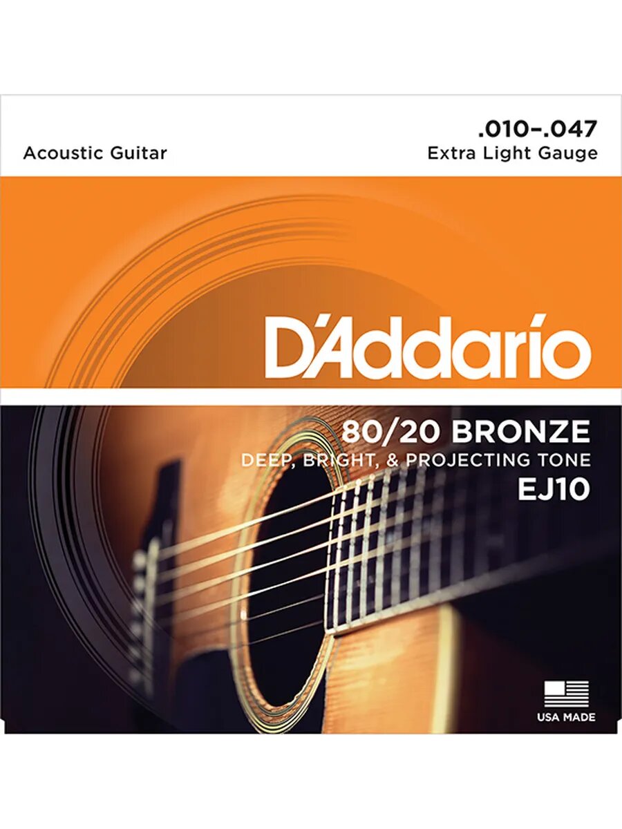 EJ10 BRONZE 80/20 Струны для акустической гитары бронза Extr