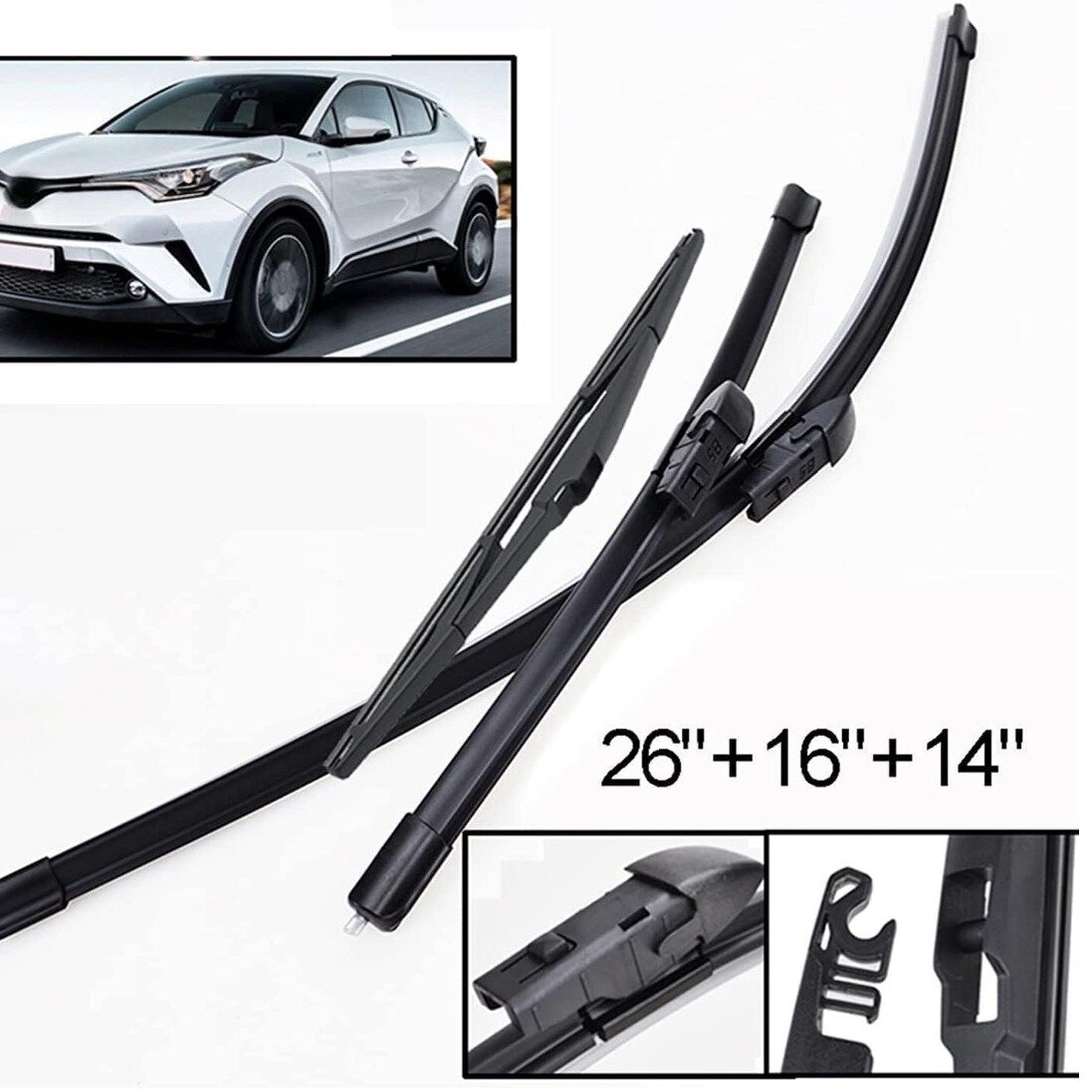 Яндекс подходит для Toyota C-HR CHR 2016 2017 2018 2019 2020, комплект щеток стеклоочистителя, передняя и задняя защита