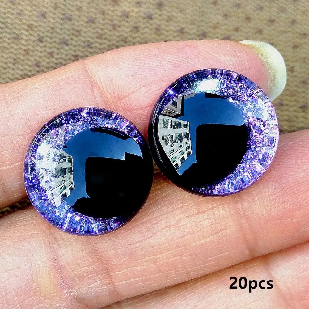 3D блестящие глазки для кукол 16 мм, 8 цветов Фиолетовый, Фиолетовый, Purple