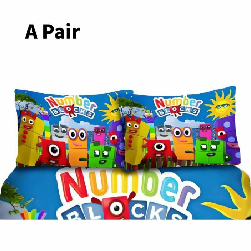 Набор постельного белья numberblocks с активным принтом для уютного дома или детской комнаты 80x80см (Цвет товара: 80x80cm; Размерность: 2-спальное; Размер одеяла, см: 180 х 230)