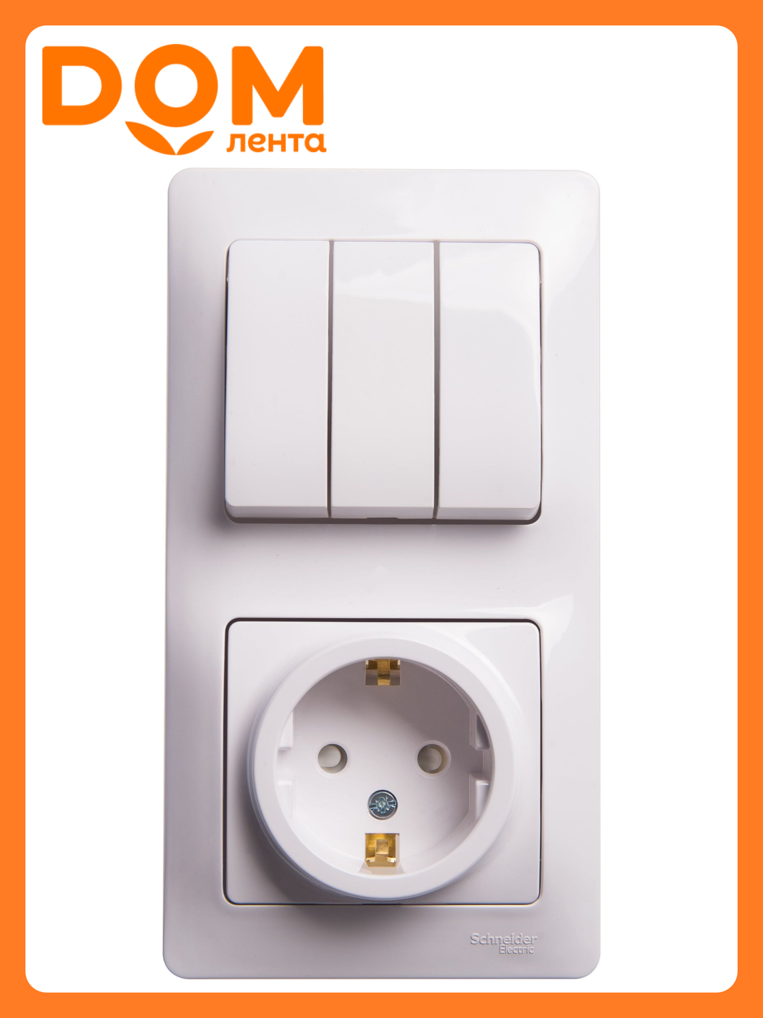 Комбинированный блок Schneider Electric Glossa розетка + выключатель GSL000178