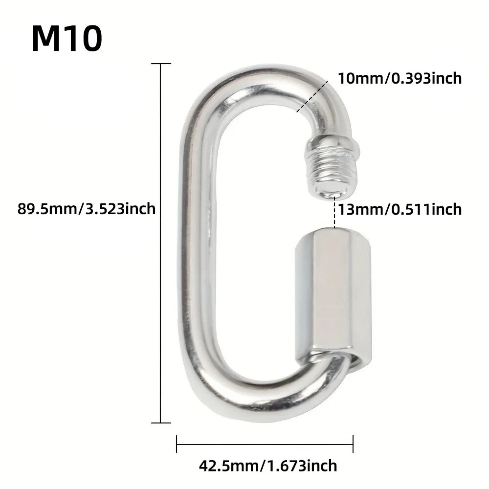 Карабин M10 из нержавеющей стали, 89.5 мм