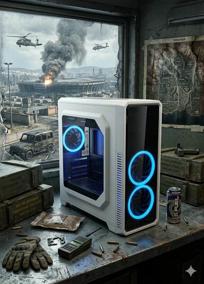 Системный блок G561white Intel Core I7-10700(аналог) 3,3ГГц 14 AMD Radeon RX 580 (8 Гб) Windows 11 Pro 16 Гб/1000/0