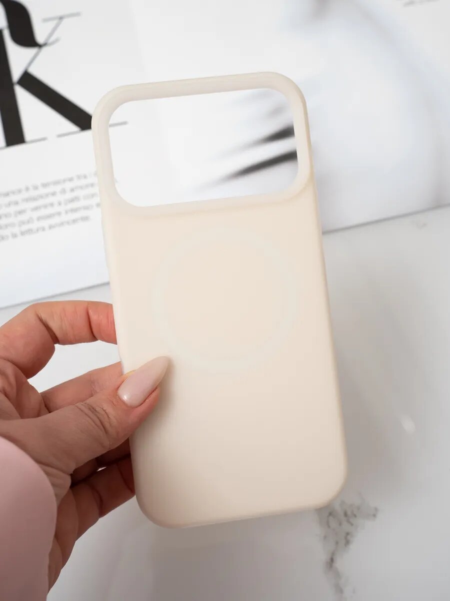 Чехол О'Кейси "MagSafe", для iPhone 17 Pro Max, матовый, молочный — фото 1