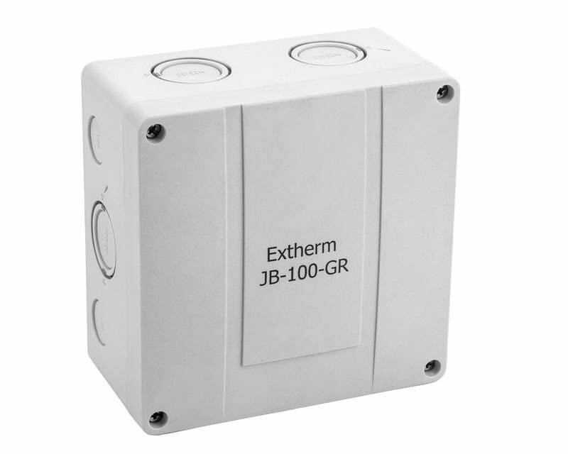 Коробка распределительная 140х140х76мм IP66 в комплекте с клеммным рядом 10х10кв. мм 76А сер. Extherm JB-100-GR