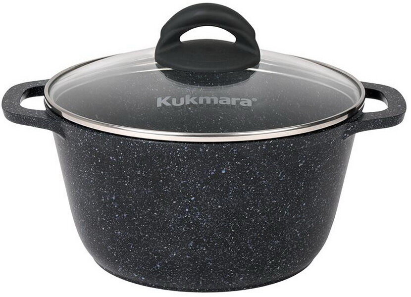 Кастрюля 3,5 л со стеклянной крышкой Kukmara АП линия Granit black (кгч35а)