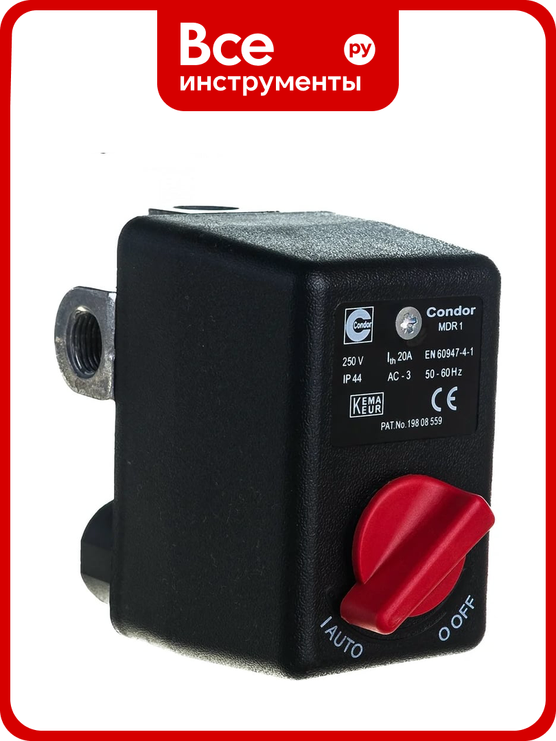 Реле давления CONDOR WERKE MDR 111 GEA AAAA 060A080 QDE XXX 100597283, красный,