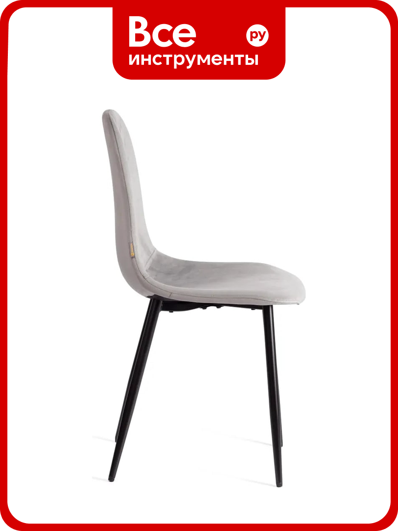Стул Tetchair BREEZE mod. JSC-58, 1 шт в упаковке Велюр/металл, 44x53x86 см, grey серый HLR 19, черный 21565