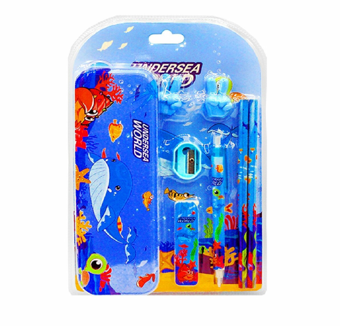 Канцелярский набор KWELT Undersea World 205, пенал, 8 предметов