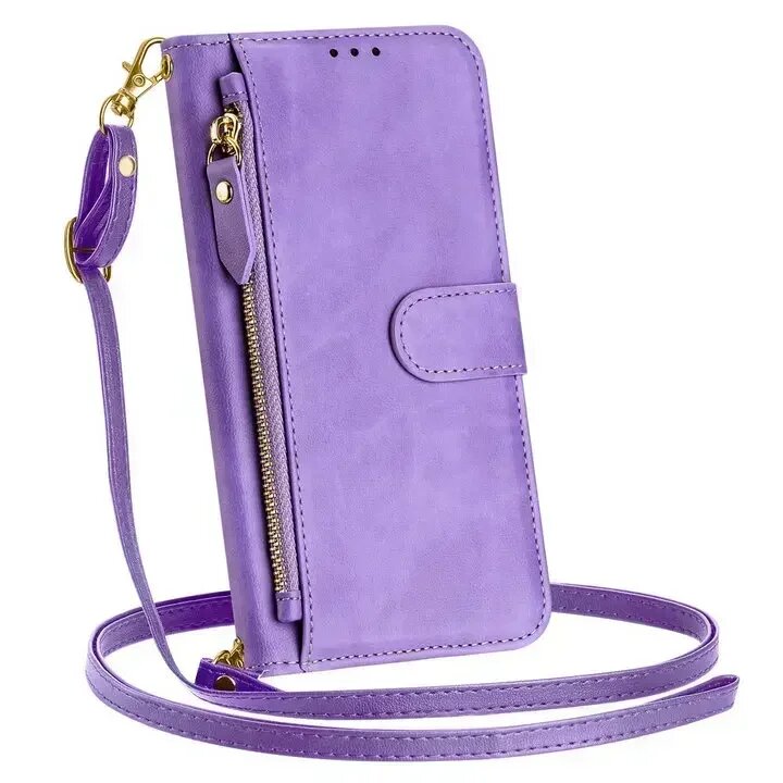 Чехол-кошелек с ремешком для Redmi Note 15 Pro 5G, Purple