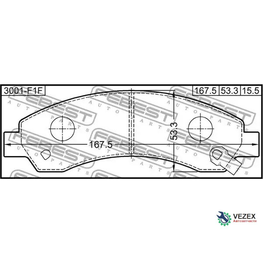 FEBEST 3001-F1F Колодки тормозные дисковые 3001-F1F