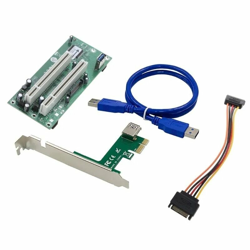Карта адаптера PCI-E Express X1 to PCI, конвертер для расширения, 2