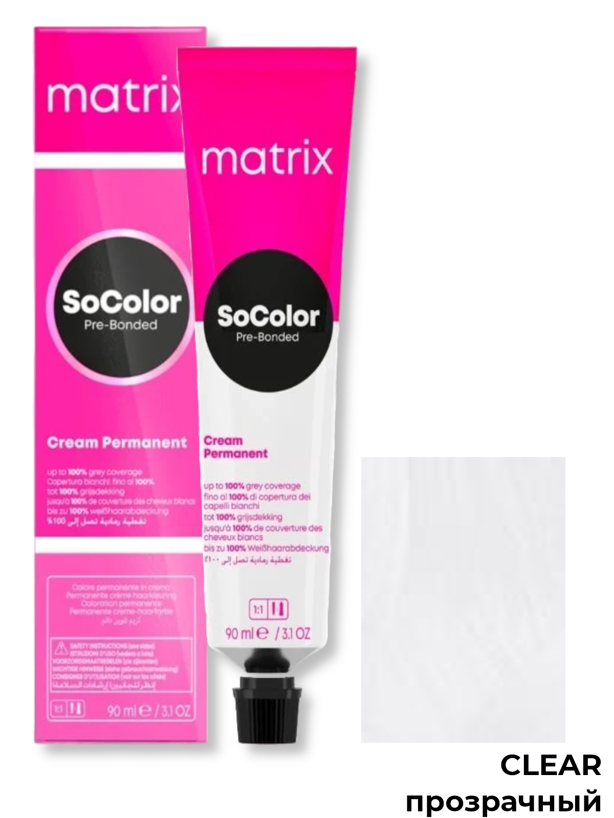 Краска для волос Matrix SoColor Pre-Bonded, перманентная с бондером, CLEAR