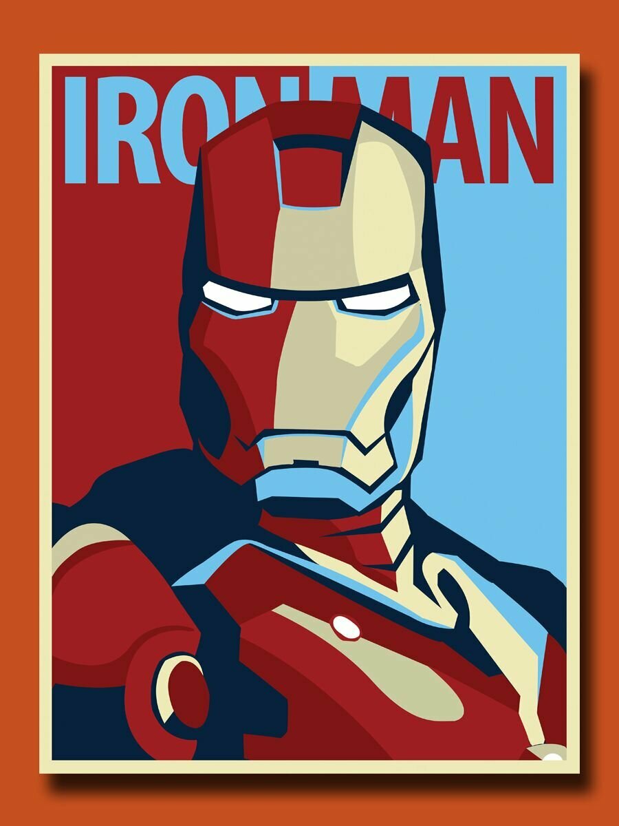 Постер "Фильм: Железный Человек" А3, 30х40см, Плакат "The Iron Man", марвел, marvel, комиксы, интерьер, декор.