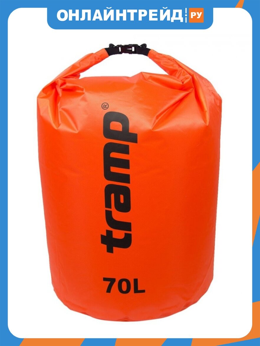 Гермомешок Tramp TRA-209 ПВХ Diamond RipStop 70л, оранжевый