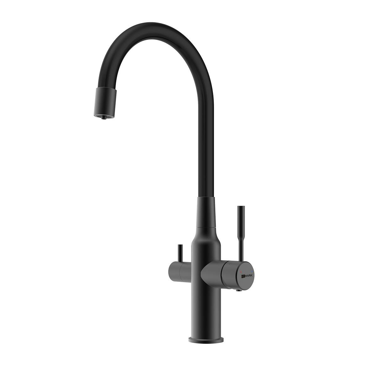 Смеситель для кухни Lemark Expert LM5083BL-Black черный матовый, с краном для питьевой воды, рычажный, латунь