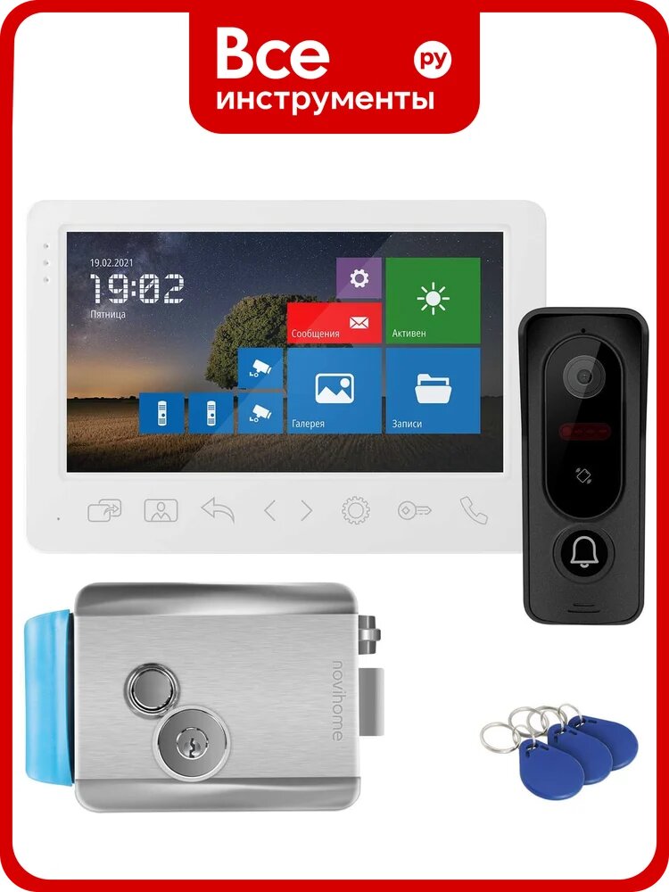 Комплект Novihome SURFACE 7 FHD KIT PLUS, 7", Full HD, с СКУД, электромеханический замок