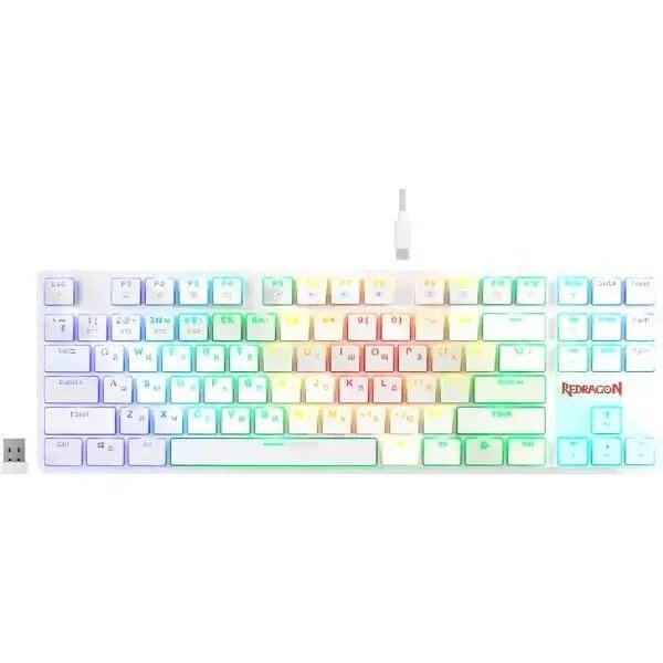Игровая клавиатура Redragon Анубис (Anubis) RU, RGB, белый, BT+2.4G, тонкая