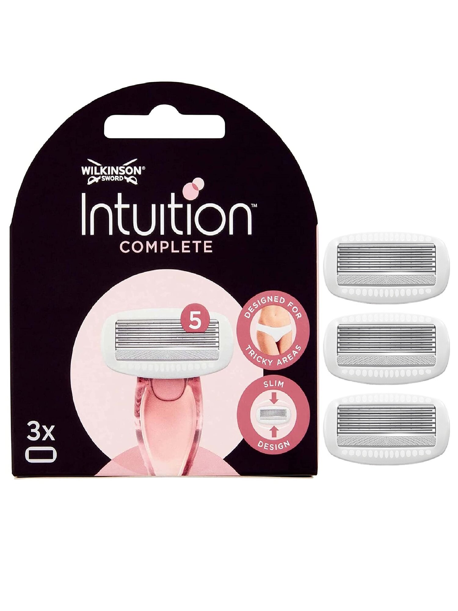 Wilkinson Sword Intuition Complete / Сменные кассеты для женского станка INTUITION Complete или f.a.b. , 3 шт.