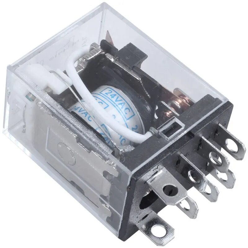 JQX-13F LY2 AC 24V катушка 8-контактный DPDT красный светодиод электромагнитное реле